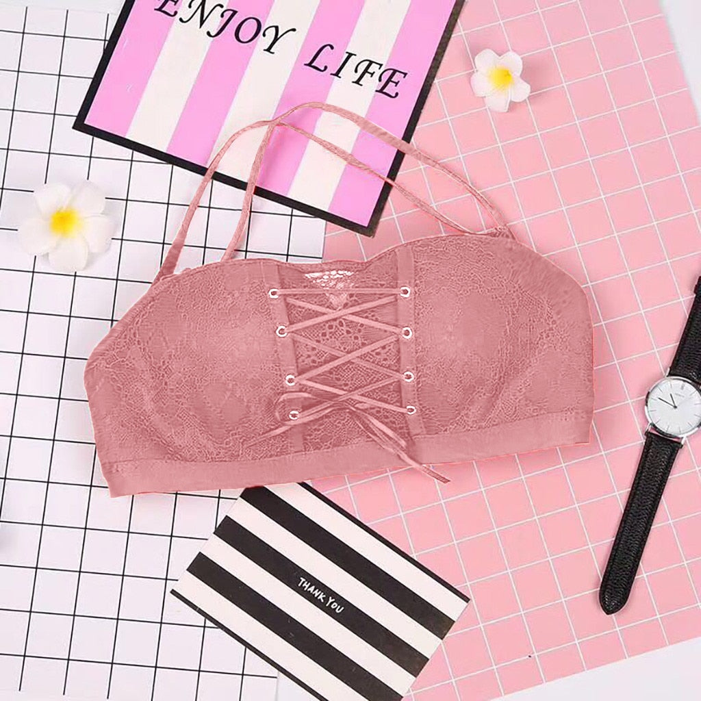 Lace Strapless Drawstring Bandeau Bras – kitchoria Eco Shop