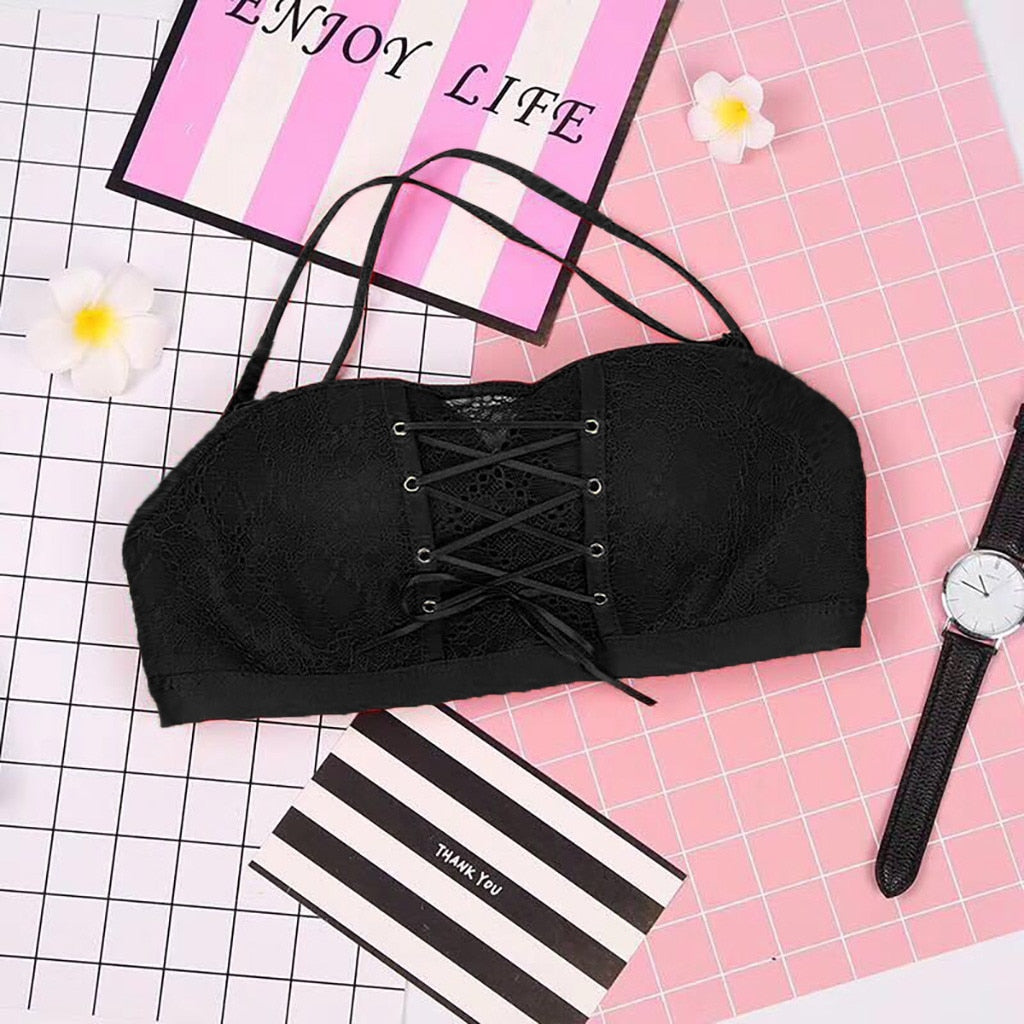 Lace Strapless Drawstring Bandeau Bras – kitchoria Eco Shop