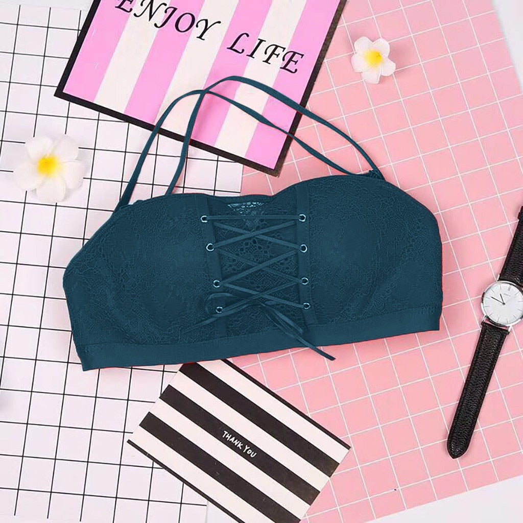 Lace Strapless Drawstring Bandeau Bras – kitchoria Eco Shop