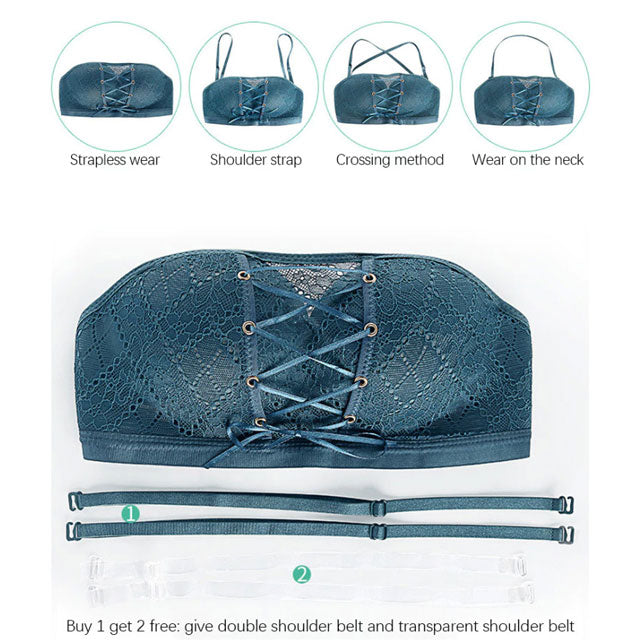 Lace Strapless Drawstring Bandeau Bras – kitchoria Eco Shop